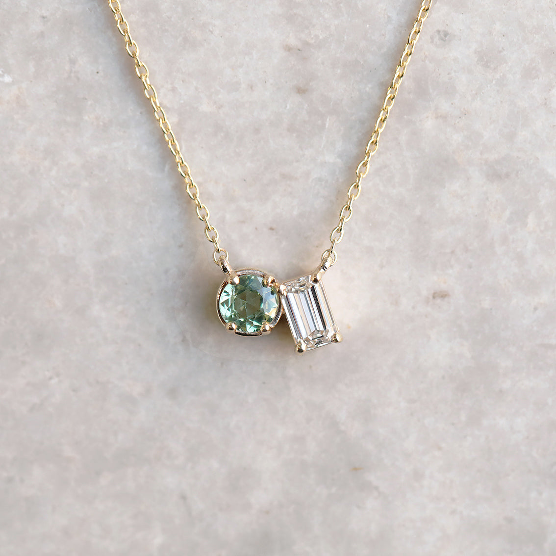 Sapphire & Diamond Toi et Moi Necklace | One Of A Kind – HLSK